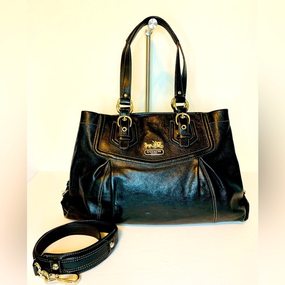 Coach | Bags | Coach Madison Carryall Satchel In Black Leather Style ...